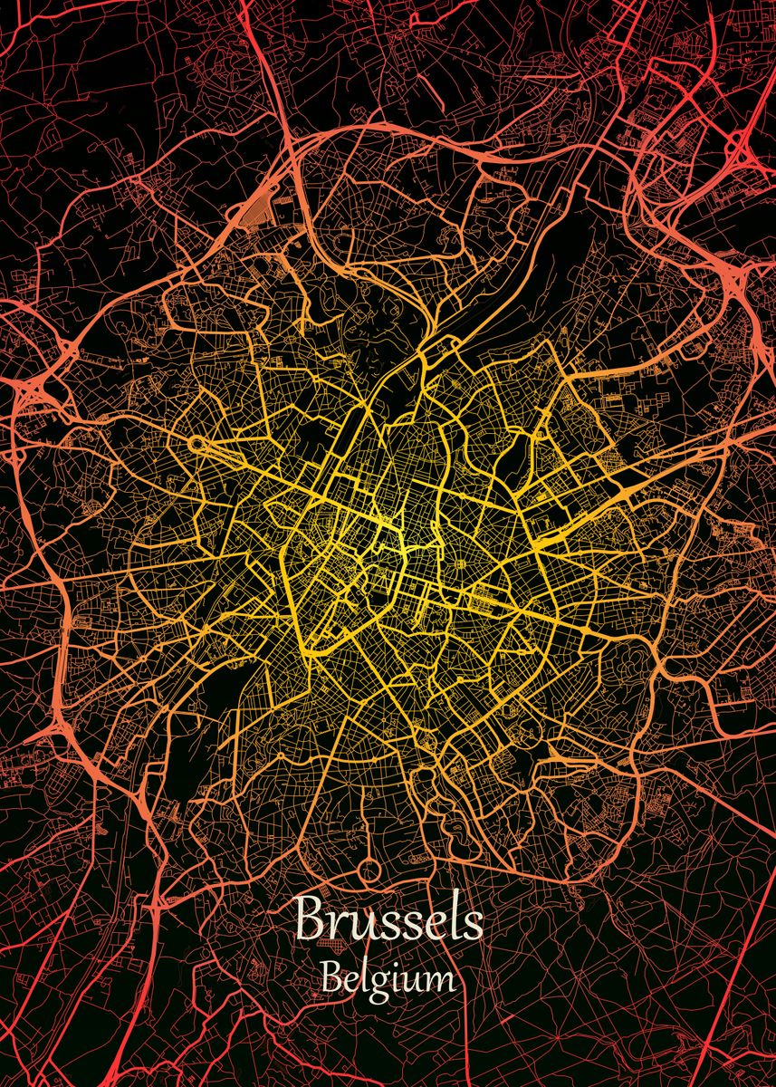 'Brussels ' Poster, picture, metal print, paint by Gigi Bgm | Displate