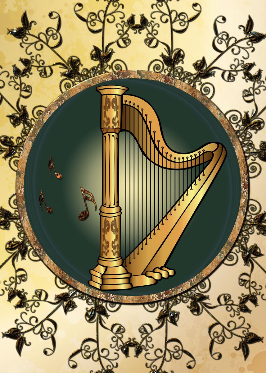 'Wonderful harp' Poster, picture, metal print, paint by Heike Köhnen ...