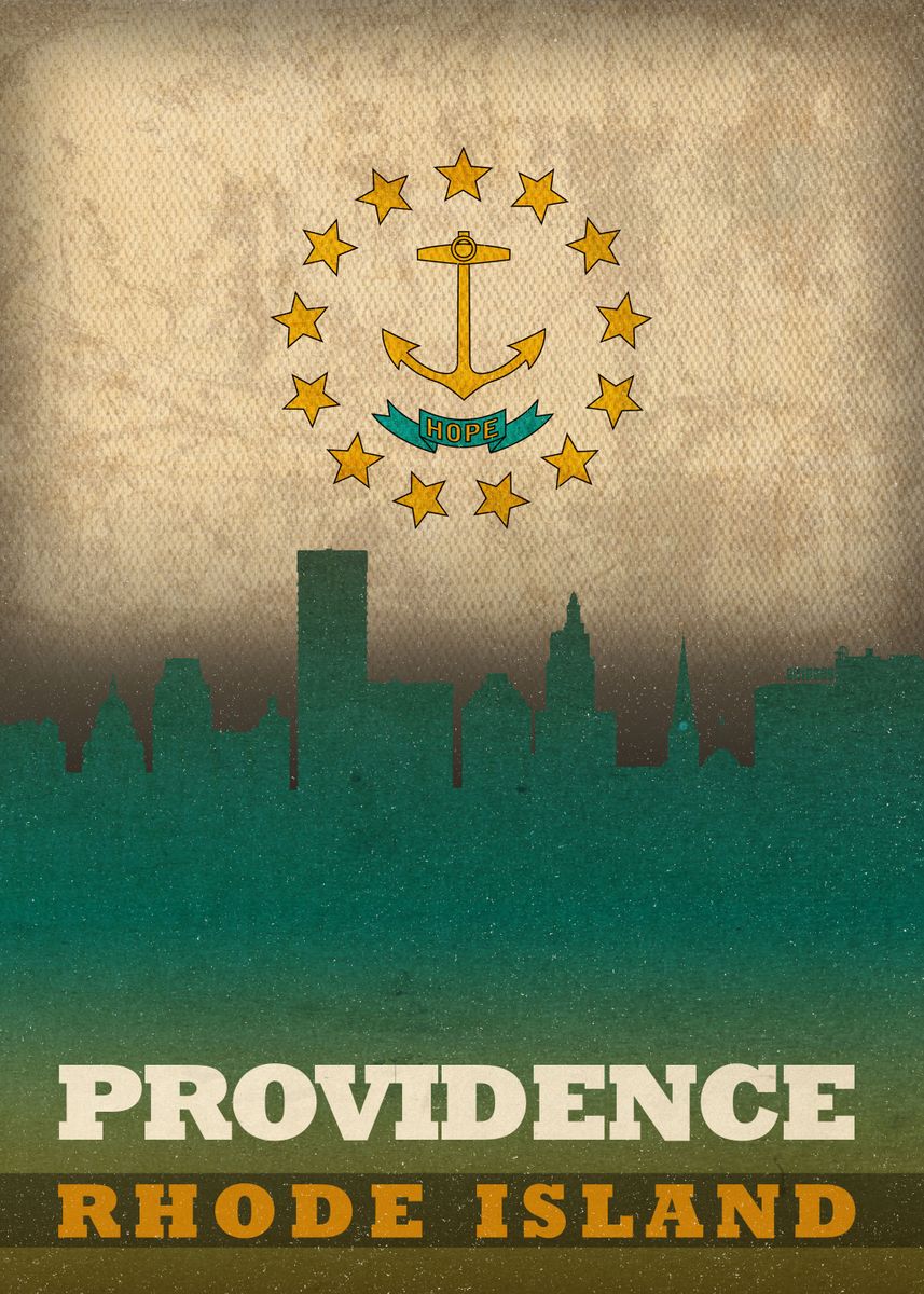 'Providence RI Skyline' Poster, picture, metal print, paint by Design ...