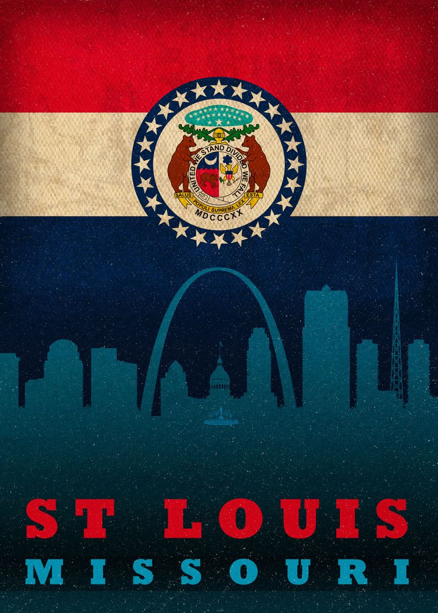 'St Louis City Skyline' Poster, picture, metal print, paint by Design ...