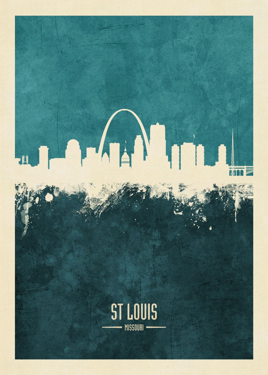 'St Louis Missouri Skyline' Poster, picture, metal print, paint by ...
