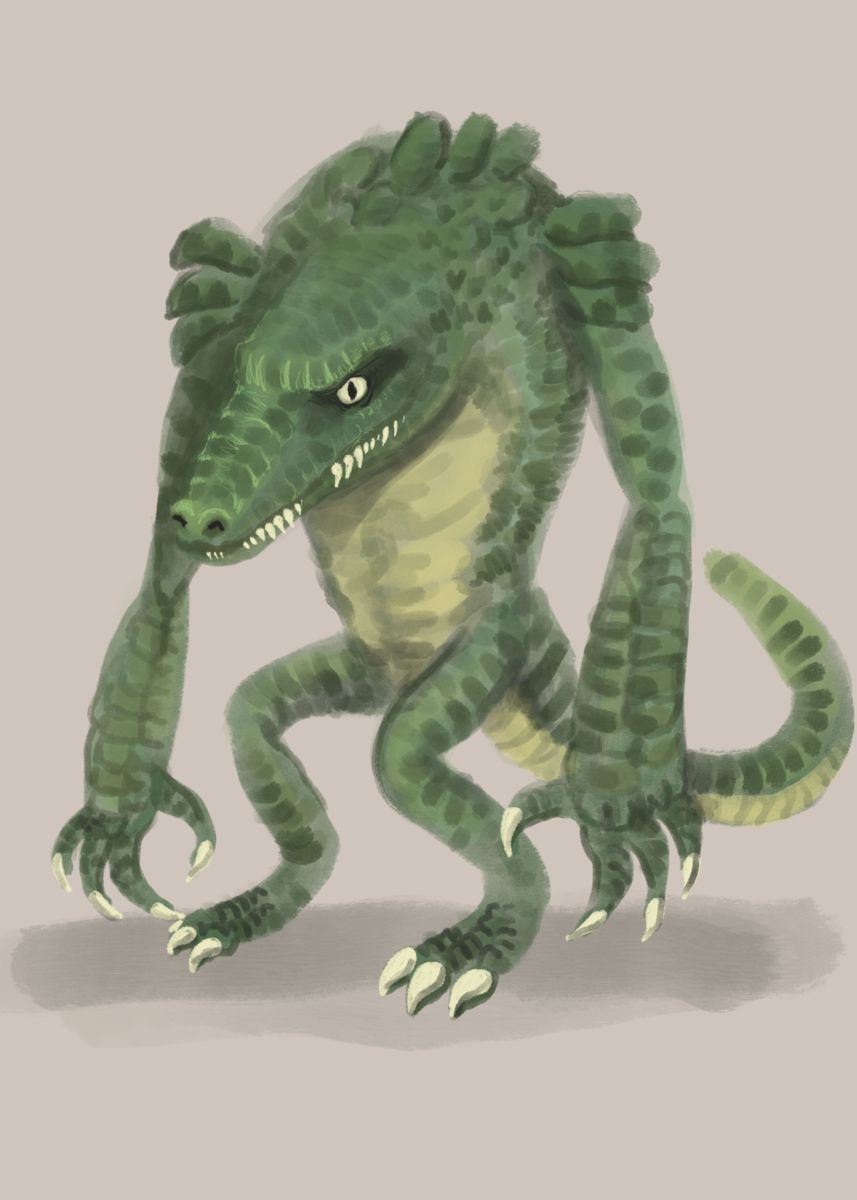 'Crocodile Man' Poster, picture, metal print, paint by Matt Corrigan ...