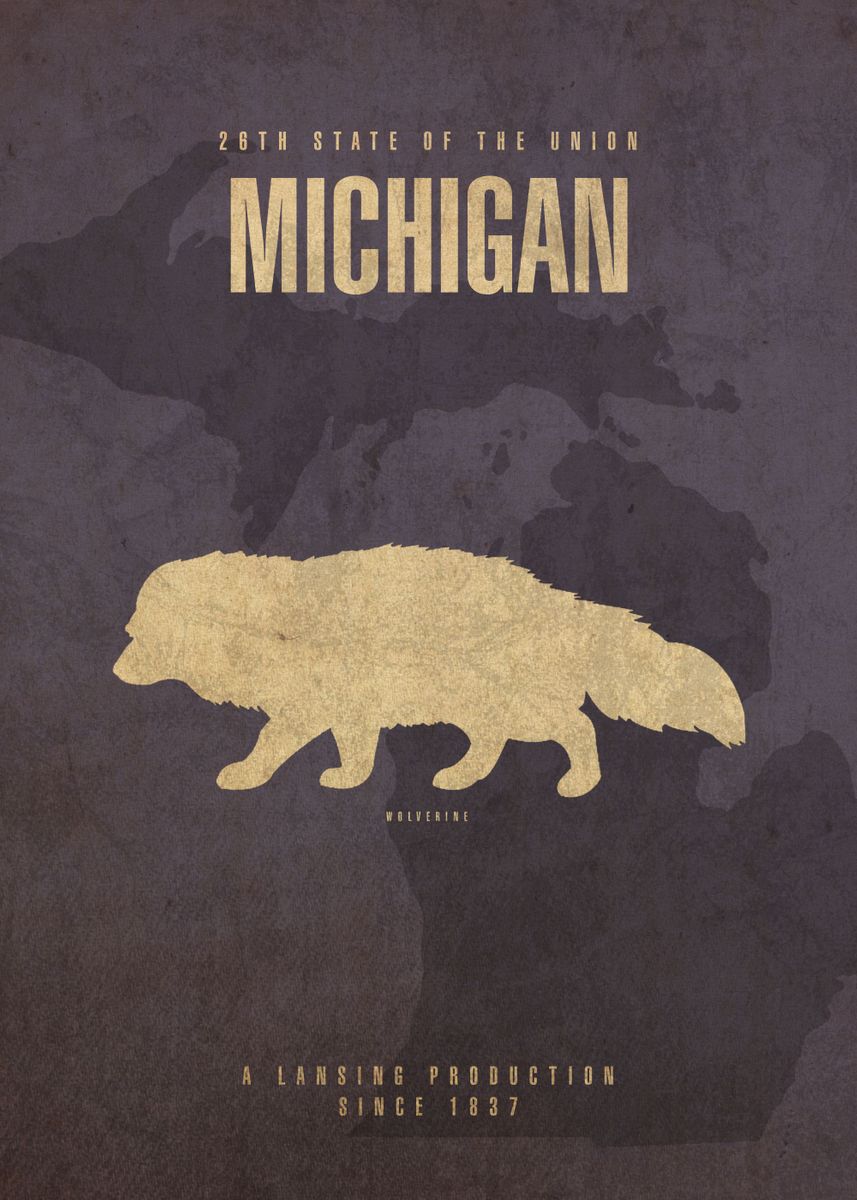 'Michigan State Facts' Poster by Design Turnpike | Displate
