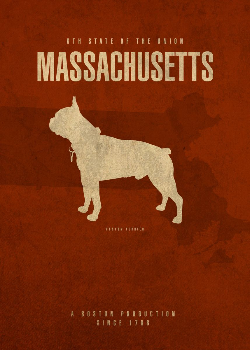 'Massachusetts State Facts' Poster, picture, metal print, paint by ...