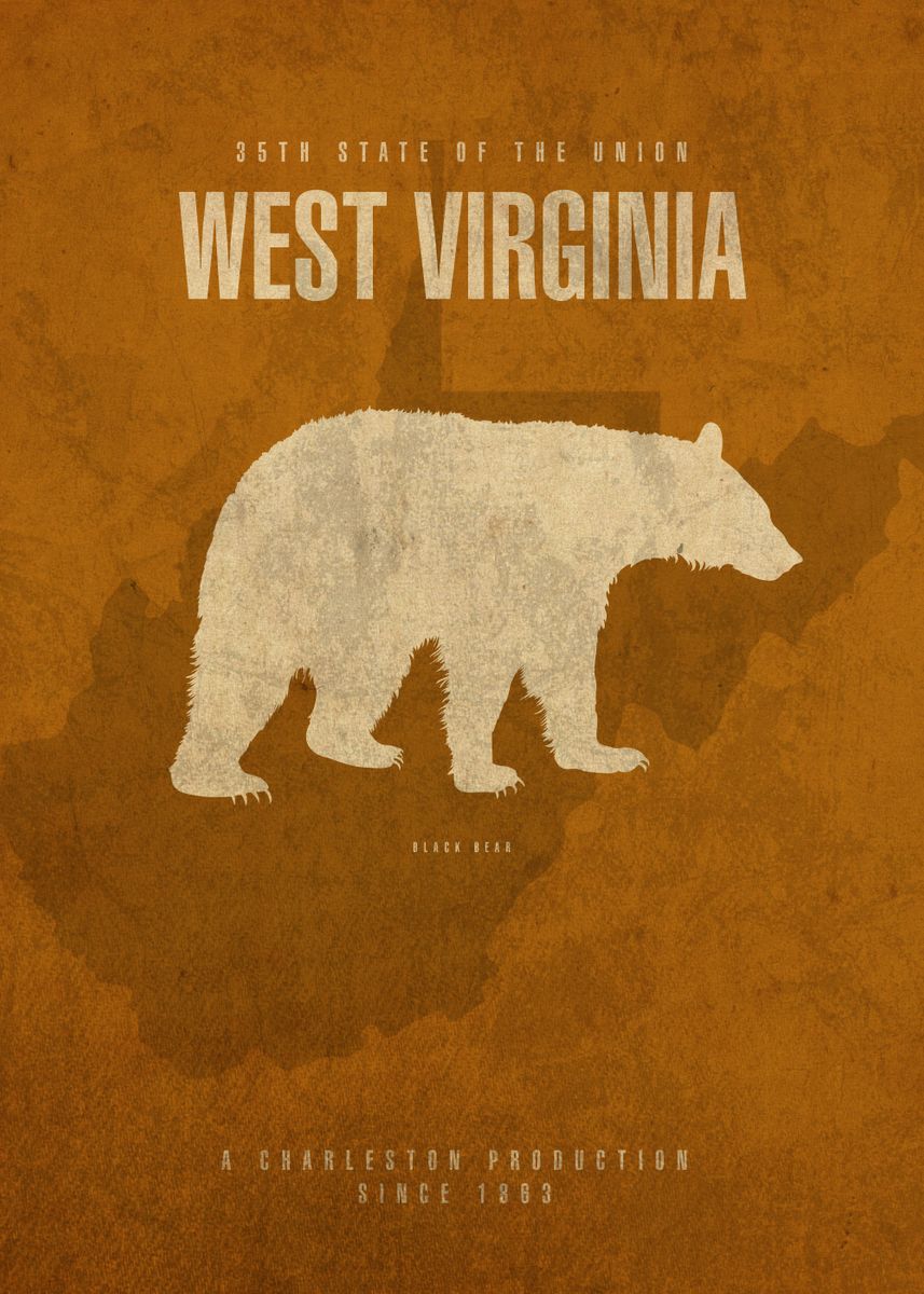 'West Virginia State Facts' Poster, picture, metal print, paint by ...