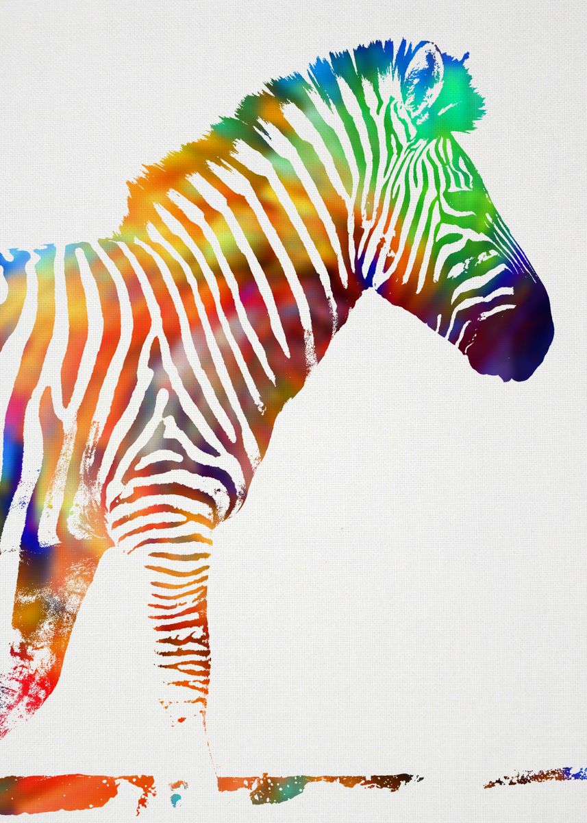 'Zebra' Poster, picture, metal print, paint by Design Turnpike | Displate