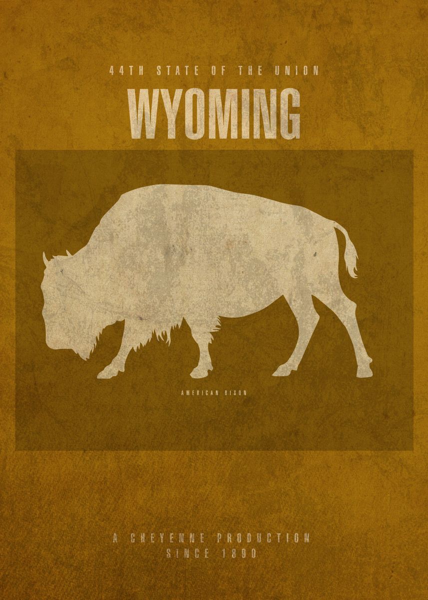 'Wyoming State Facts' Poster, picture, metal print, paint by Design ...