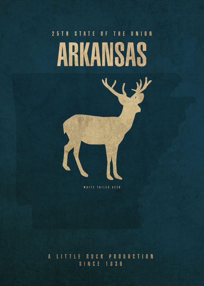'Arkansas State Facts' Poster, picture, metal print, paint by Design ...