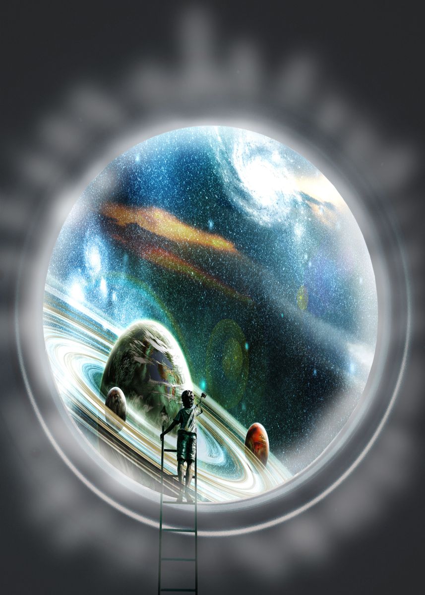 'Touching stars' Poster, picture, metal print, paint by Milos Maric ...