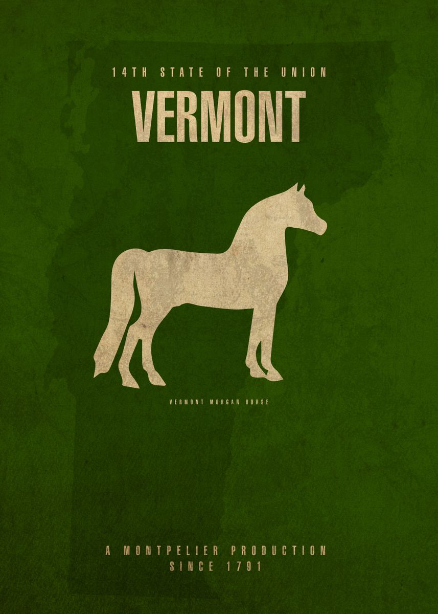'Vermont State Facts' Poster, picture, metal print, paint by Design ...