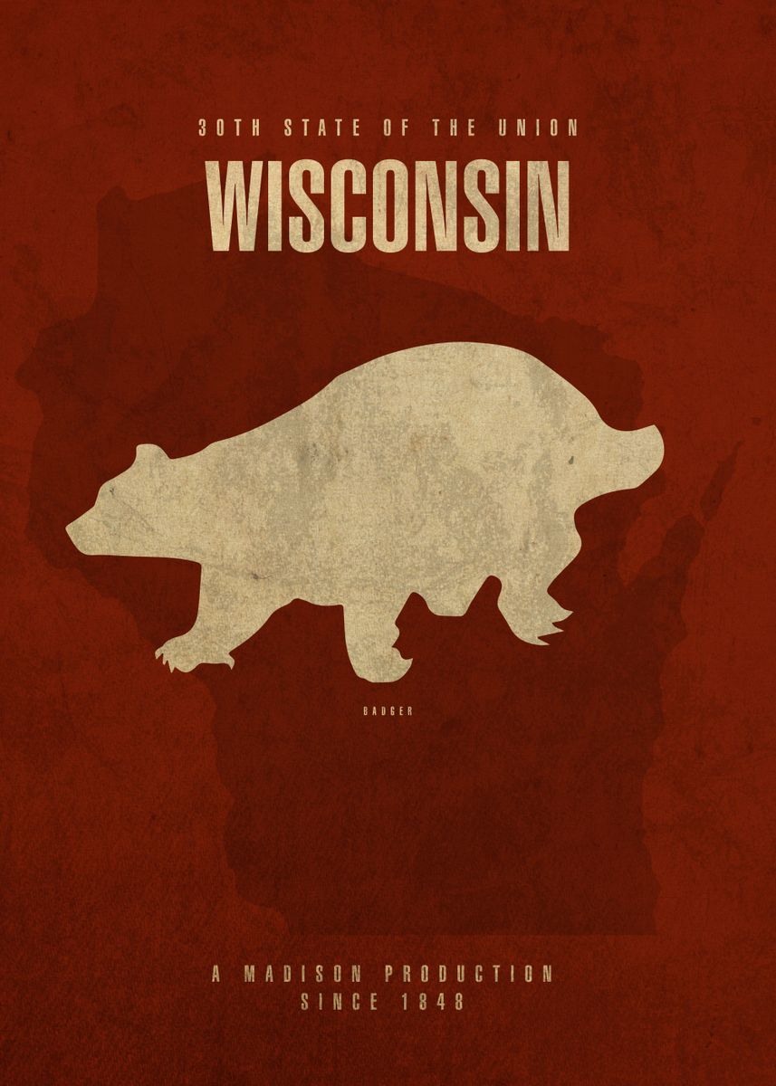 'Wisconsin State Facts' Poster by Design Turnpike | Displate