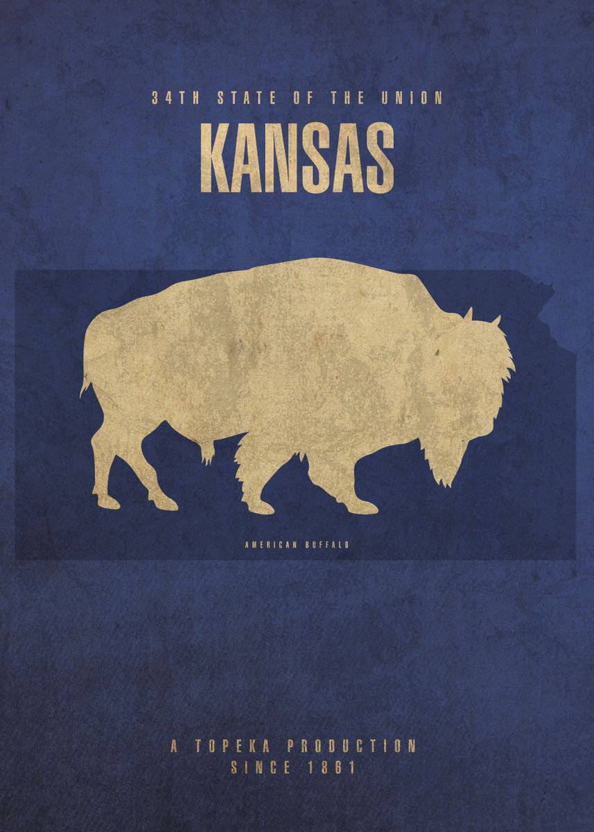 'Kansas State Facts' Poster, picture, metal print, paint by Design ...