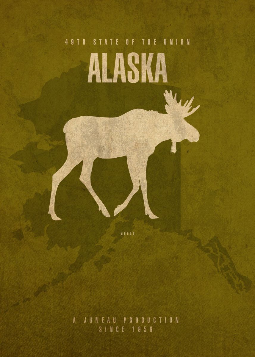 'Alaska State Facts' Poster, picture, metal print, paint by Design ...