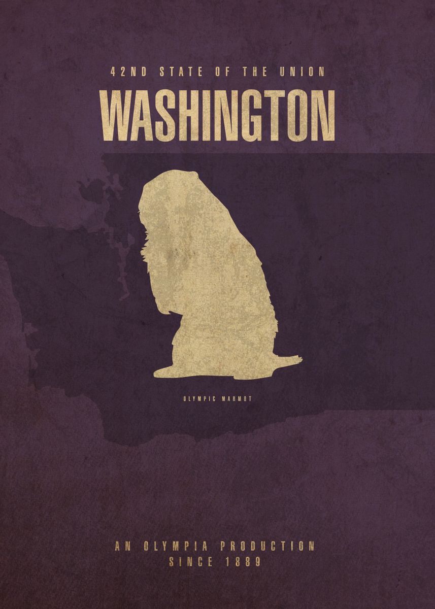 'Washington State Facts' Poster, picture, metal print, paint by Design ...