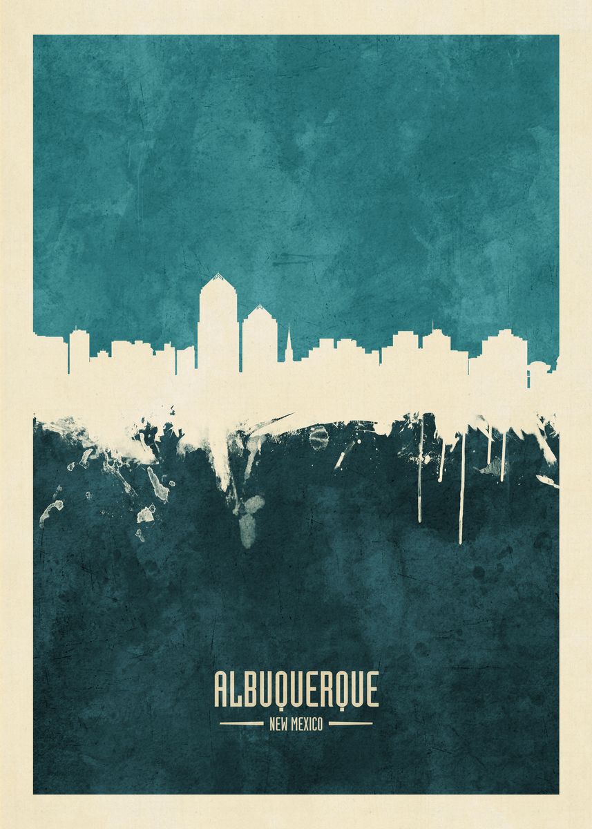 'Albuquerque Skyline' Poster, picture, metal print, paint by Michael ...