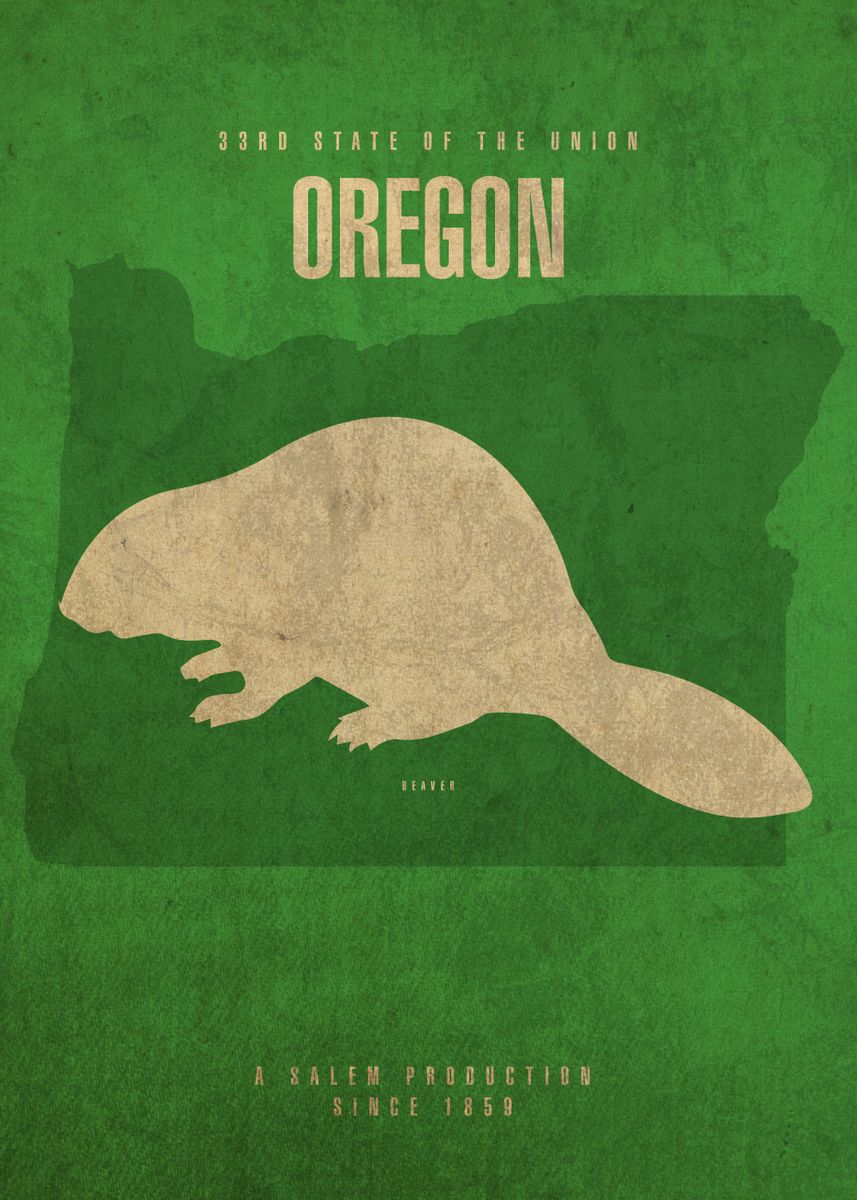 'Oregon State Facts' Poster, picture, metal print, paint by Design ...