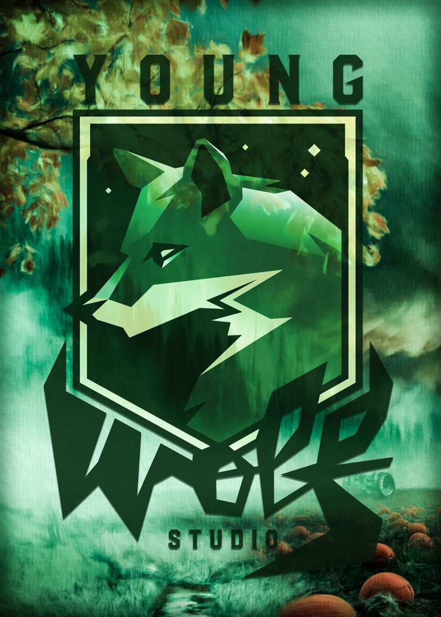 'Young Wolf Studio Logo' Poster, picture, metal print, paint by Dakin ...