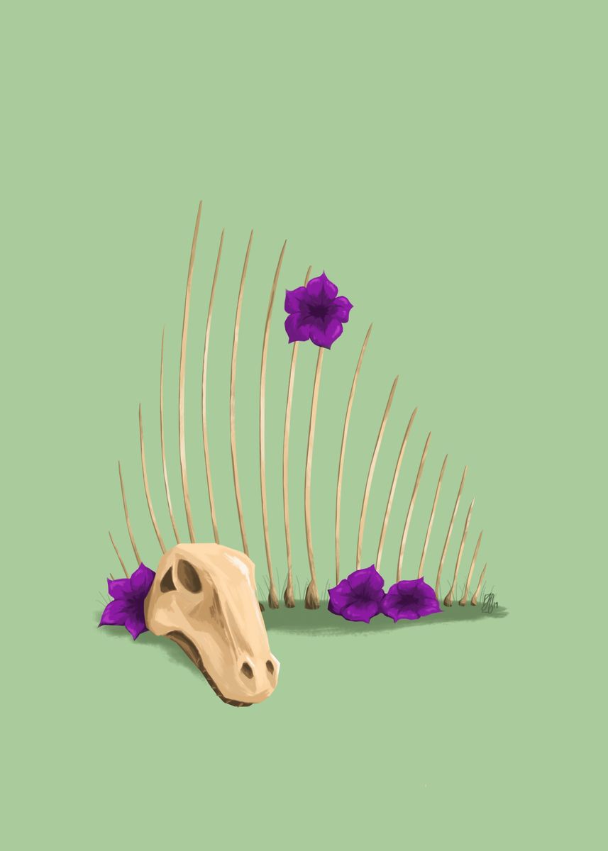 'Dimetrodon and Petunia' Poster, picture, metal print, paint by Jessica ...