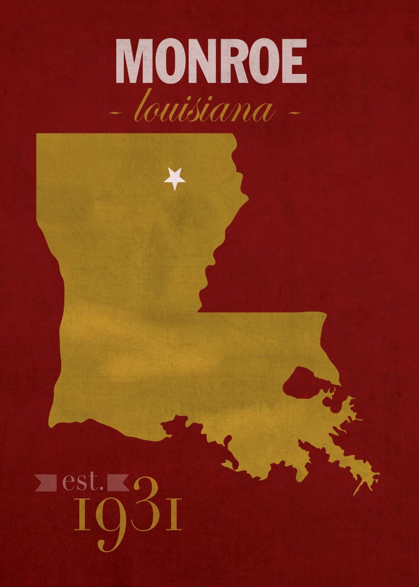 'Louisiana Monroe Founded' Poster, picture, metal print, paint by ...