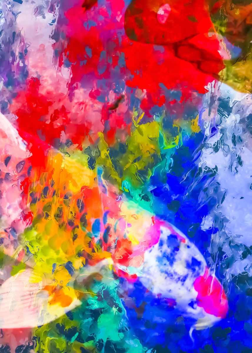 'koi fish' Poster by timmy LA | Displate