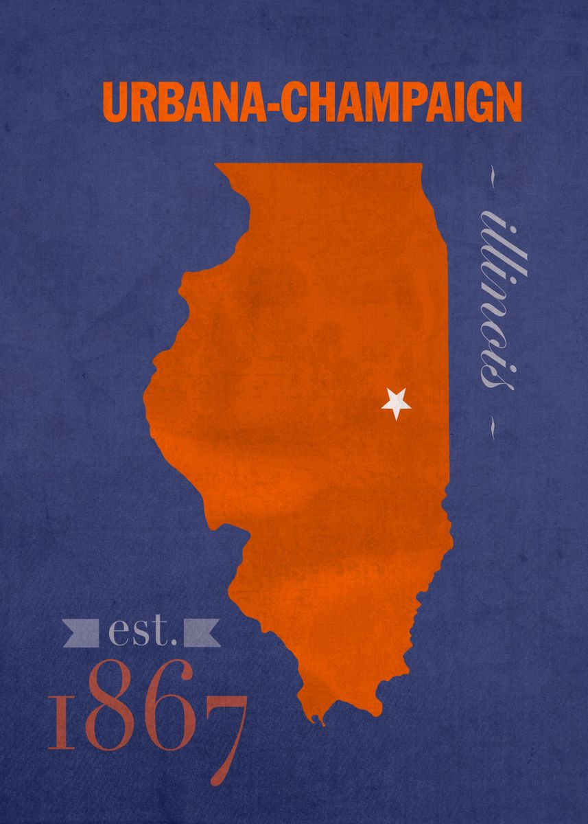 'University of Illinois' Poster, picture, metal print, paint by Design ...