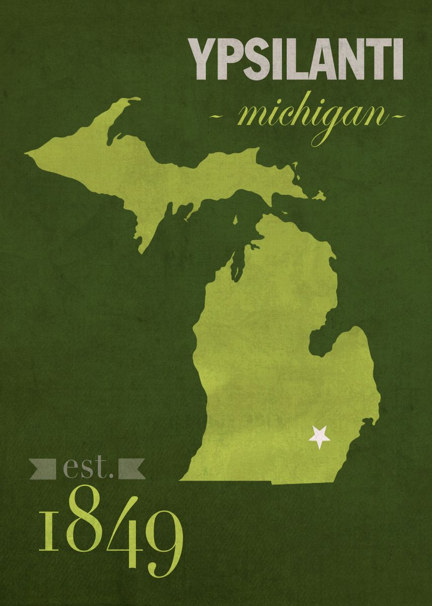 'Eastern Michigan Ypsilanti' Poster, picture, metal print, paint by ...
