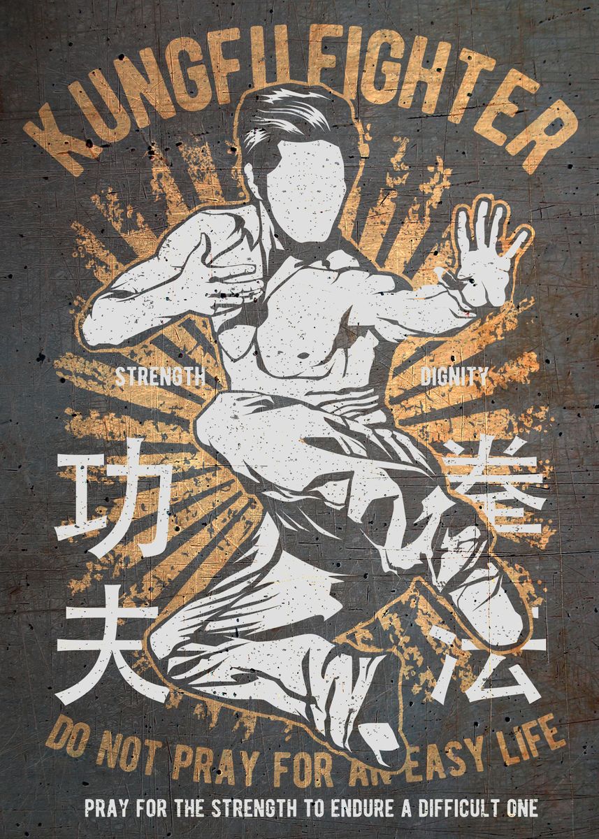 'Kung fu Fighter ' Poster, picture, metal print, paint by М Damyanov ...