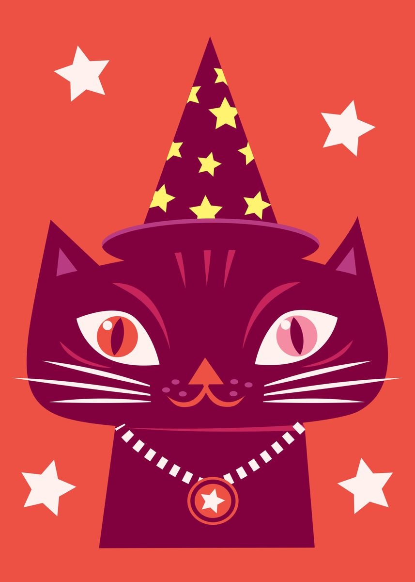 'Magik Cat' Poster by Russell TATE | Displate