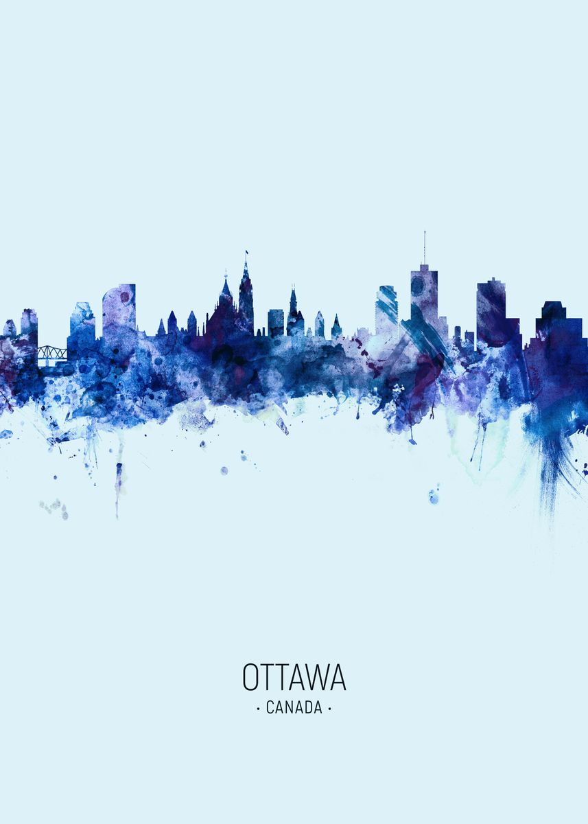 'Ottawa Canada Skyline' Poster by Michael Tompsett | Displate