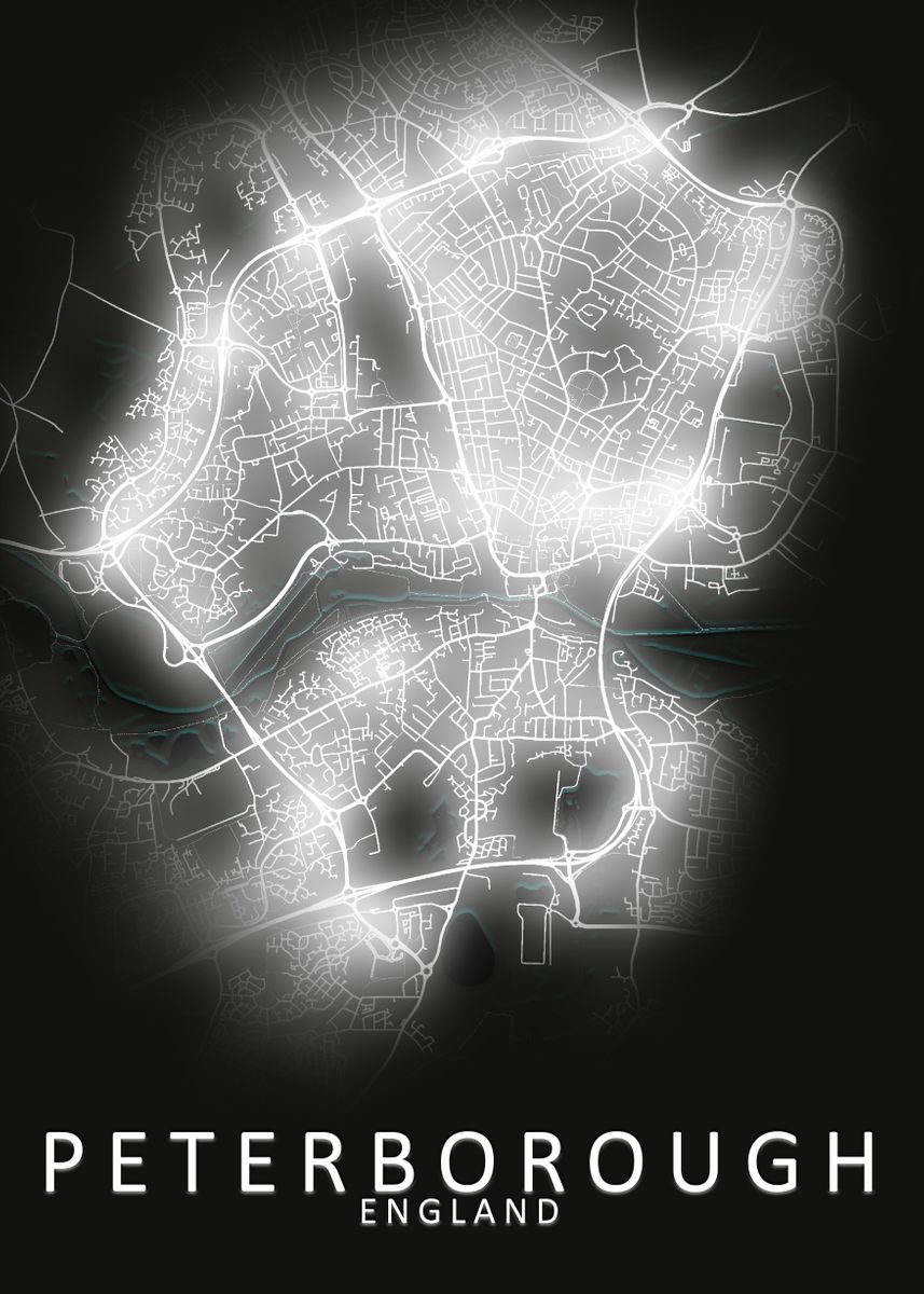 'Peterborough LED Glow City' Poster, picture, metal print, paint by ...