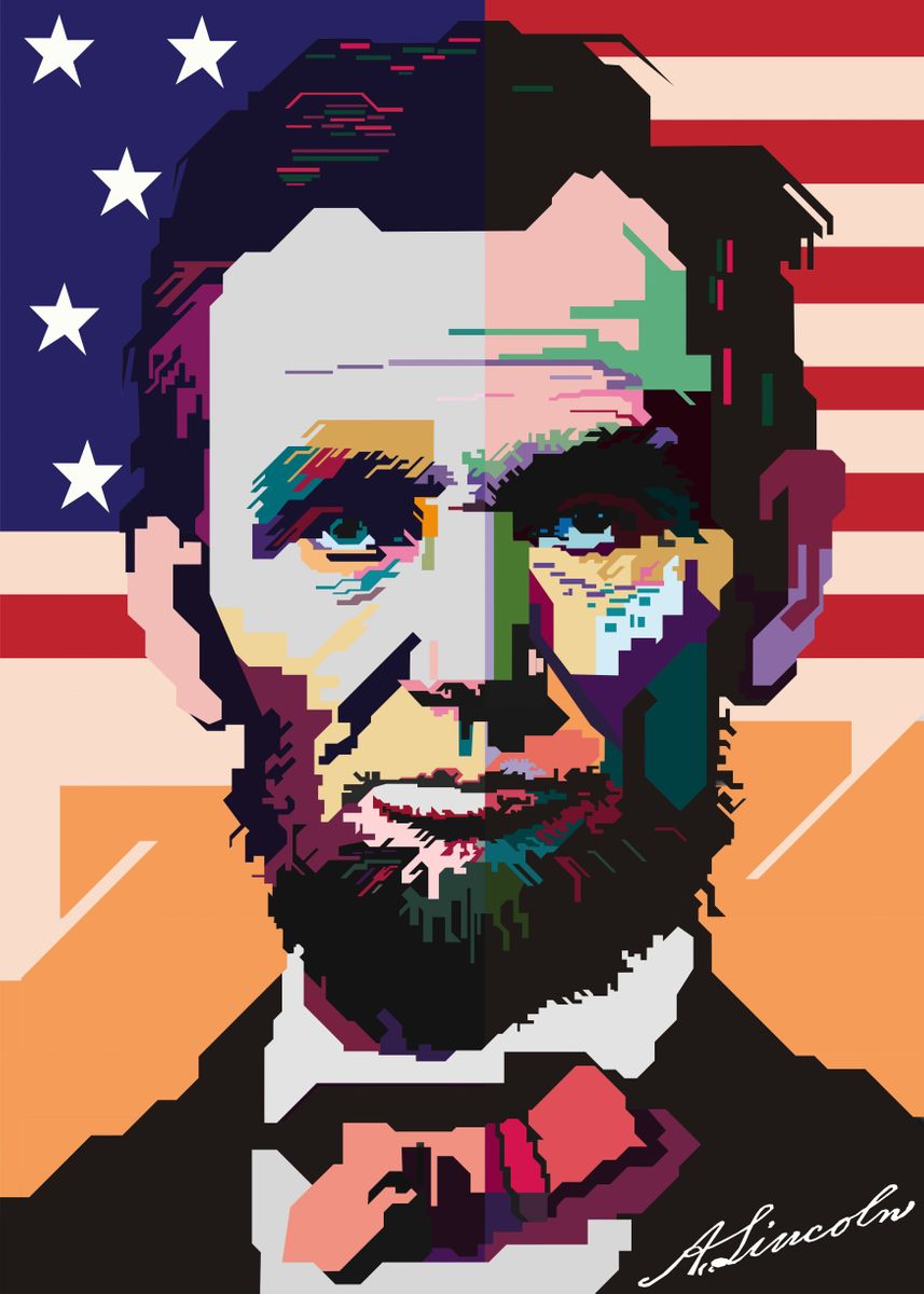 'Presiden Abraham Lincoln' Poster, picture, metal print, paint by ...