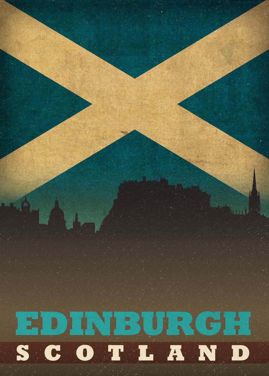 'Edinburgh Scotland Flag' Poster, picture, metal print, paint by Design ...