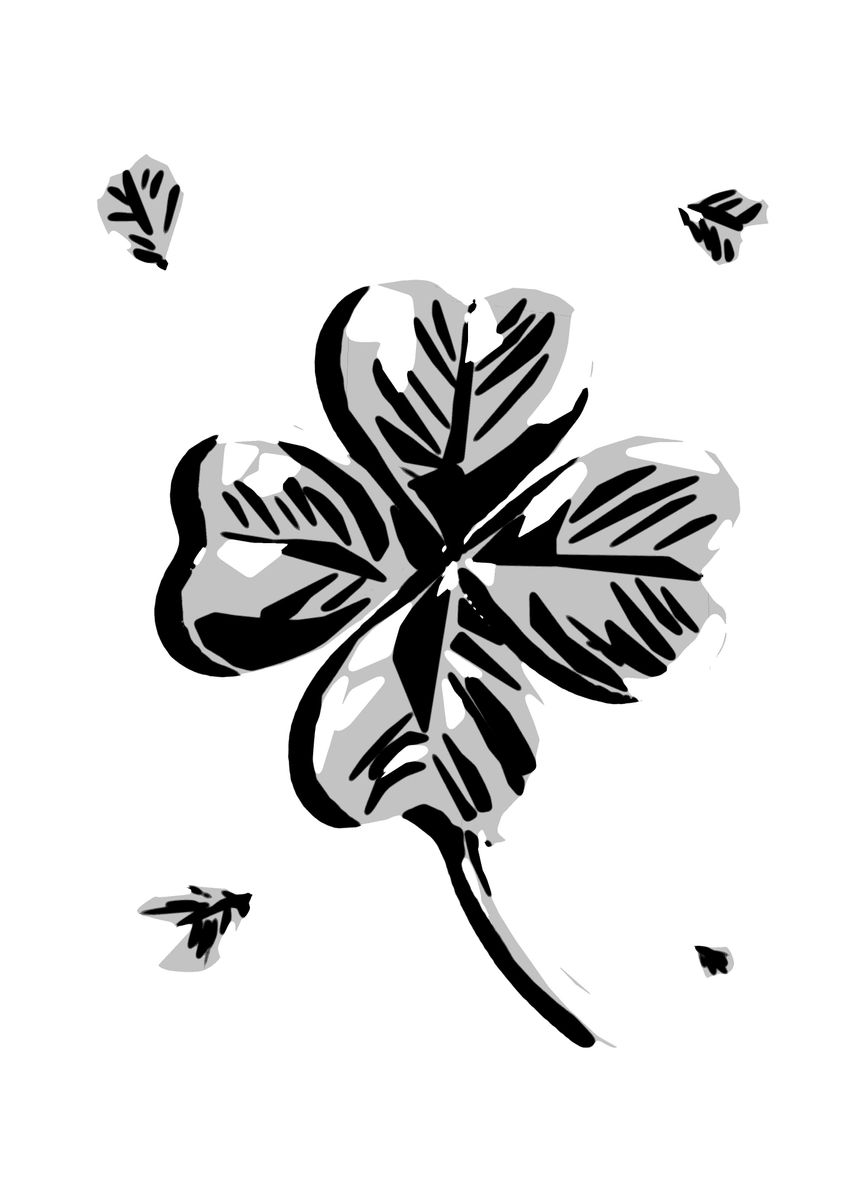 'Metal Clover ' Poster, picture, metal print, paint by Dean Eve | Displate