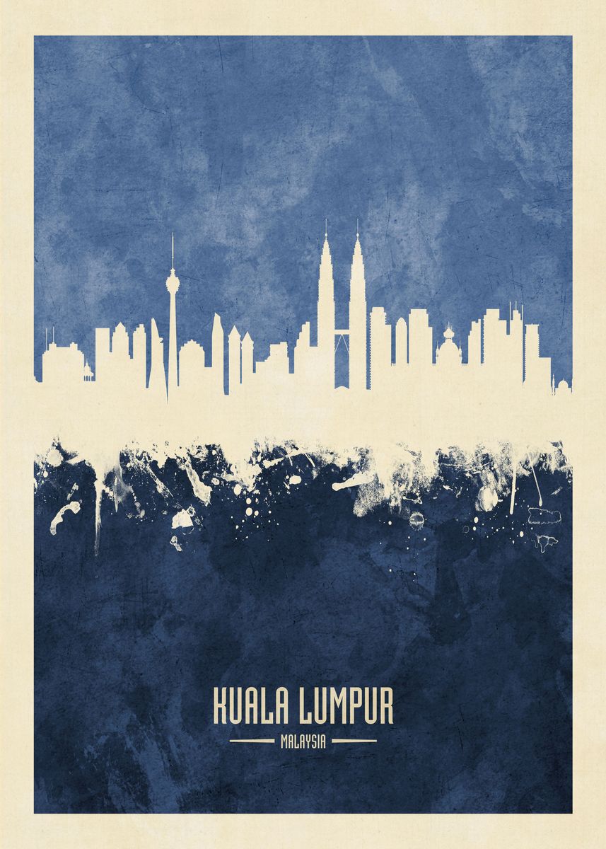 'Kuala Lumpur Skyline' Poster, picture, metal print, paint by Michael ...