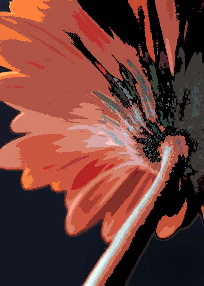 'Burnt Daisy' Poster, picture, metal print, paint by alicia bock | Displate