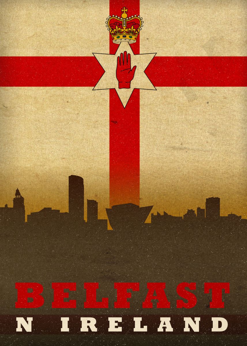 'Belfast N Ireland Skyline' Poster by Design Turnpike | Displate