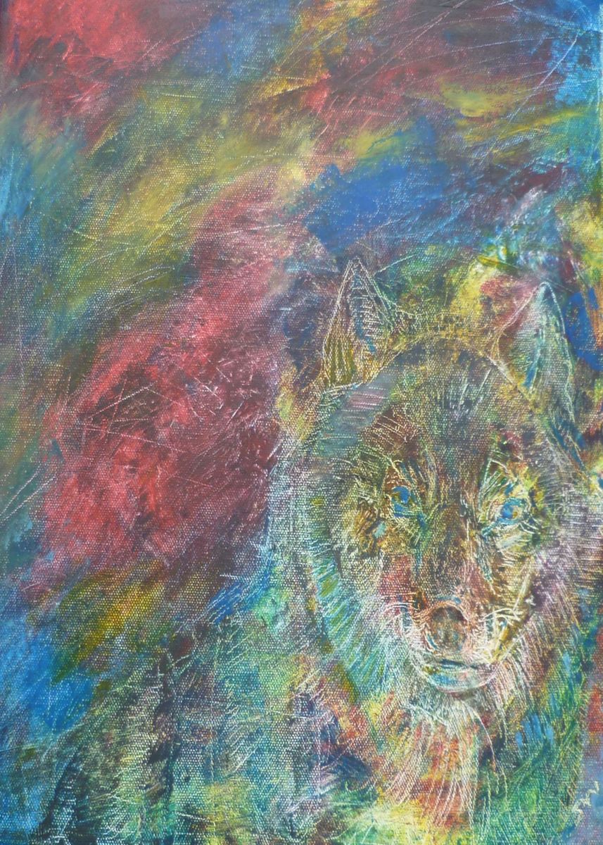 'Wolf Abstract' Poster by Sara Wooldridge | Displate