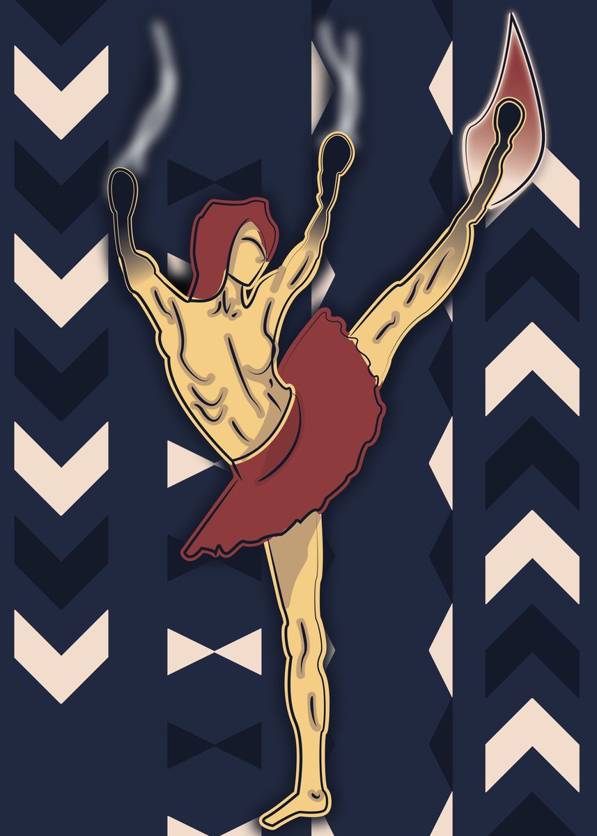 'Match Dance' Poster, picture, metal print, paint by Youssef Hreish ...