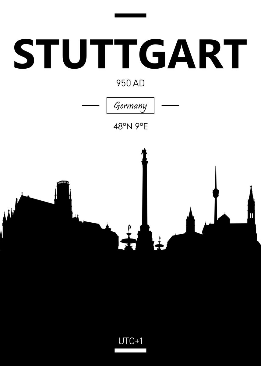 'Stuttgart' Poster, picture, metal print, paint by Alexandros Iosifidis ...