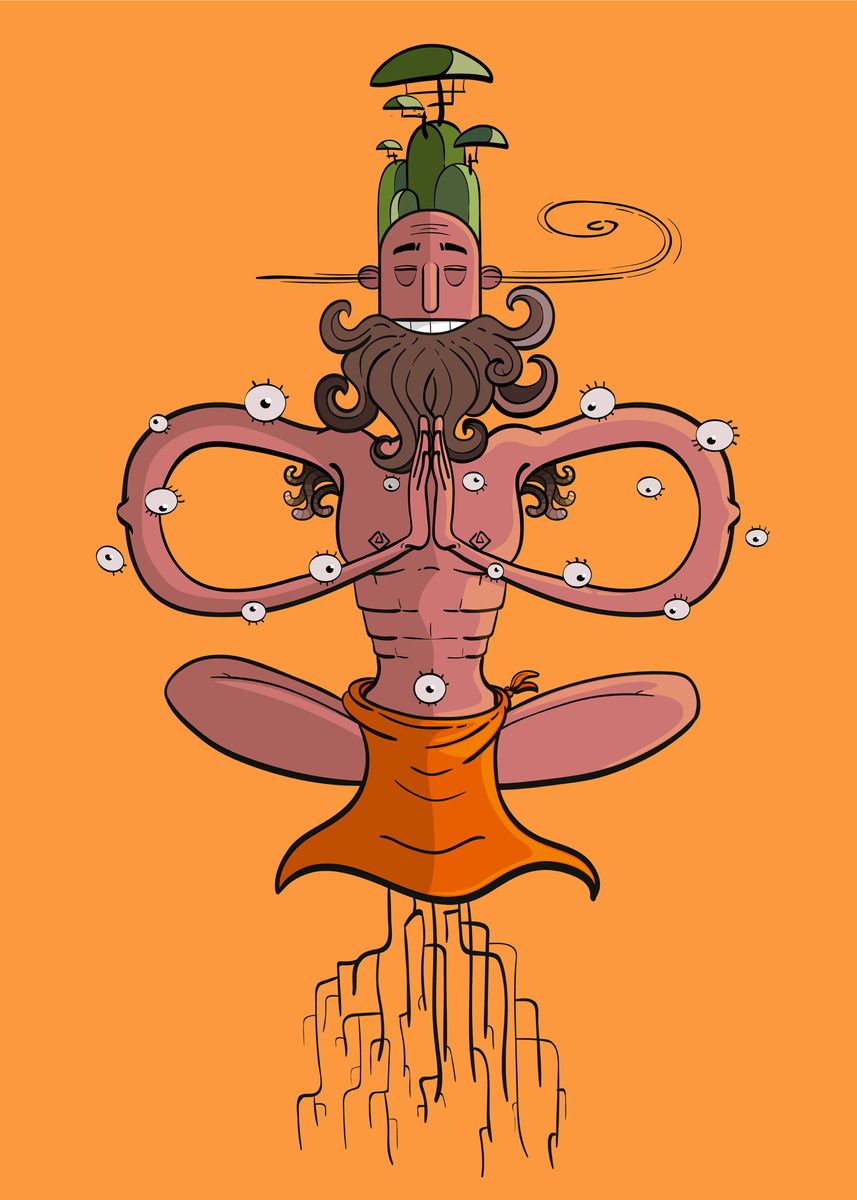 'Yogi' Poster, picture, metal print, paint by Ivanka BB | Displate