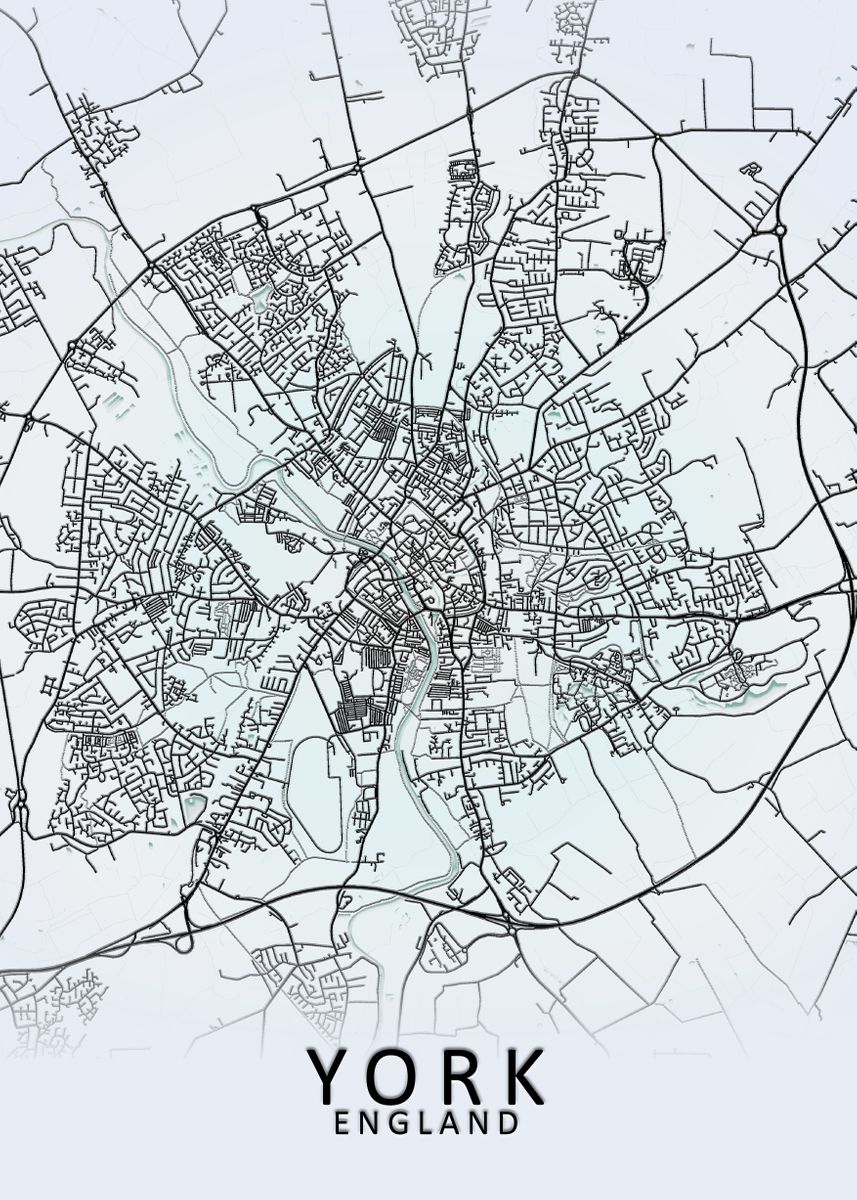 'York White City Map' Poster, picture, metal print, paint by City Map ...