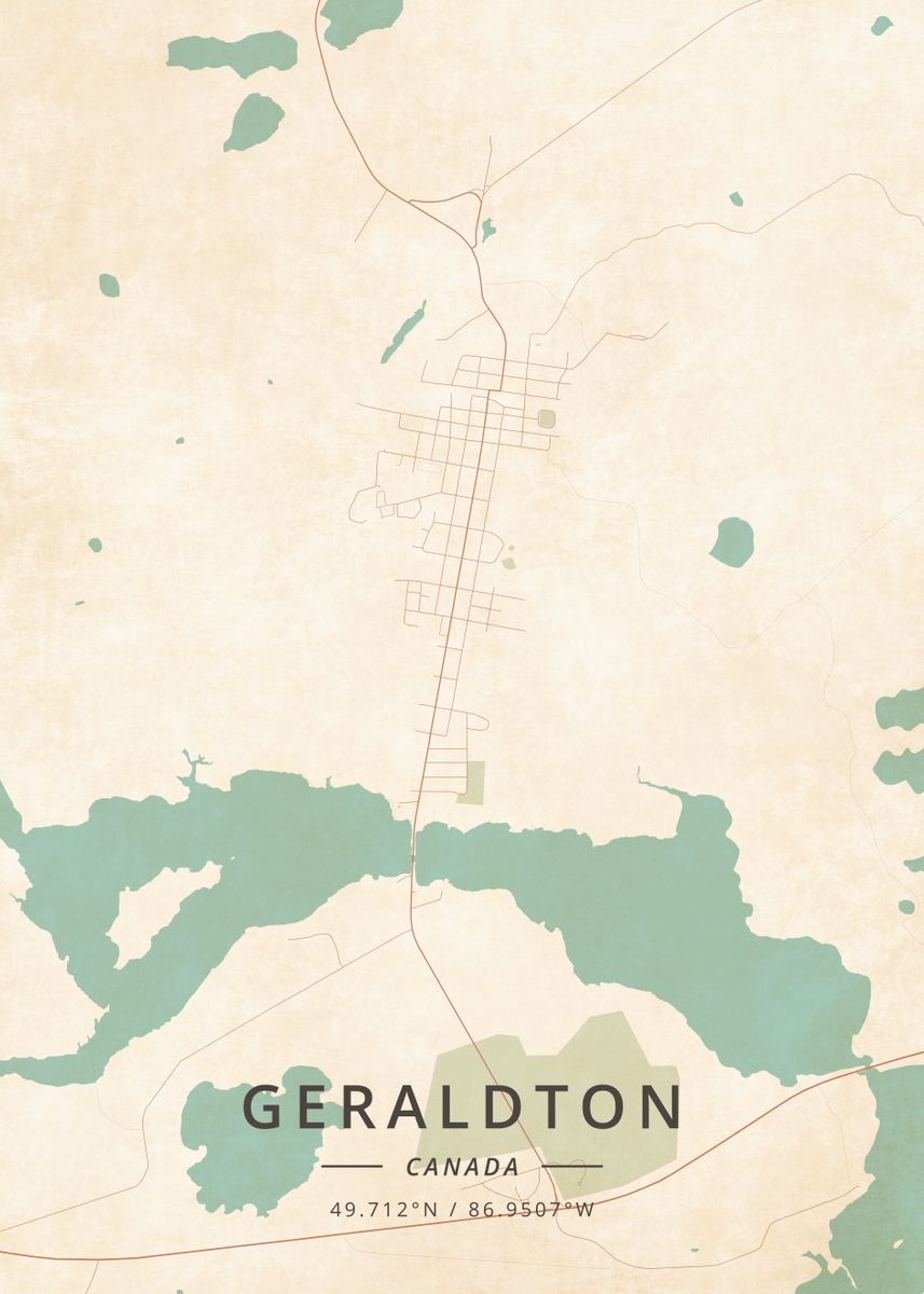 'Geraldton Canada' Poster by Designer Map Art | Displate
