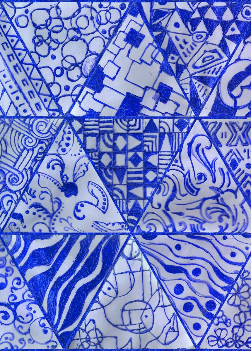 'Abstract Blue Figures' Poster by GIA | Displate