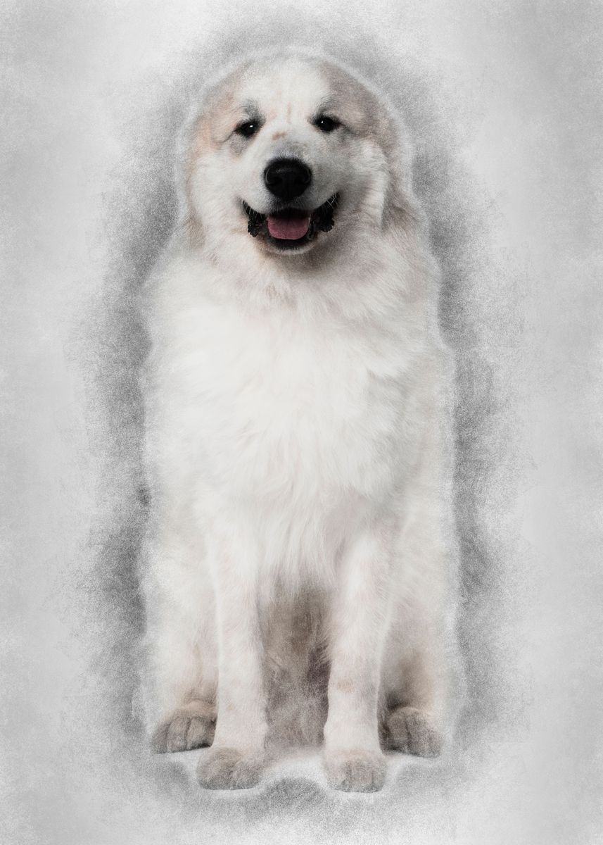 'Great Pyrenees or Pyrenean' Poster, picture, metal print, paint by ...