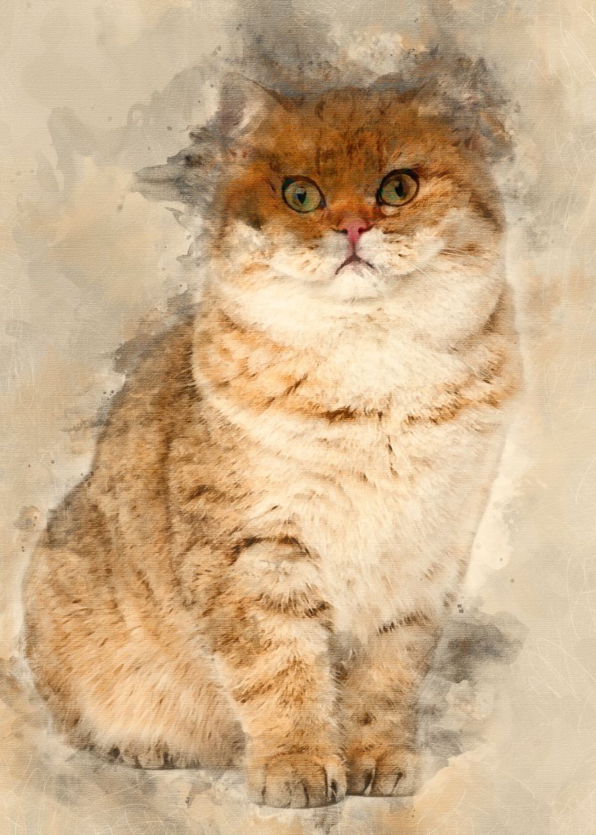 'Golden shaded British shor' Poster, picture, metal print, paint by ...