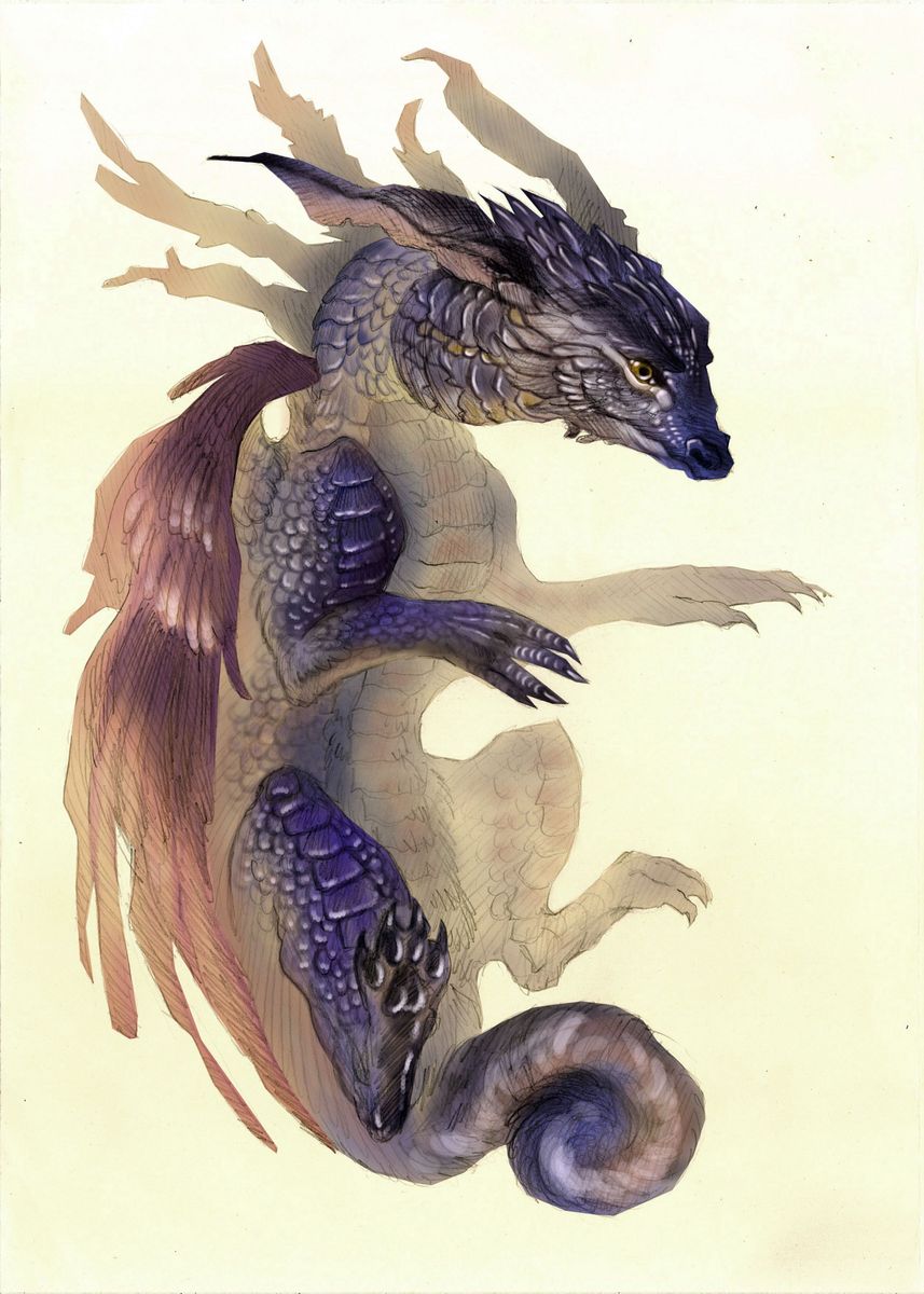 'Violet dragon' Poster, picture, metal print, paint by Bibiana ...