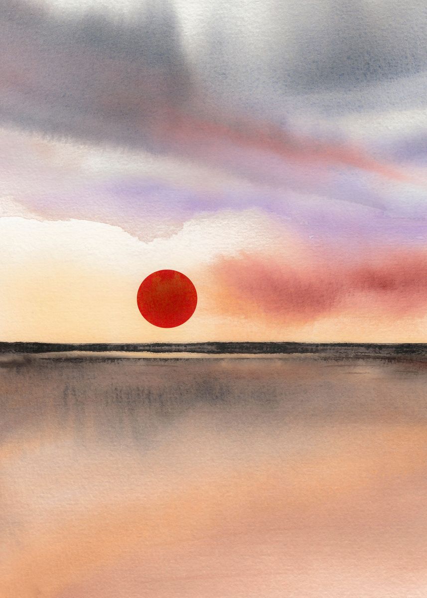 'Red sun 2' Poster, picture, metal print, paint by Marco Gonzalez ...