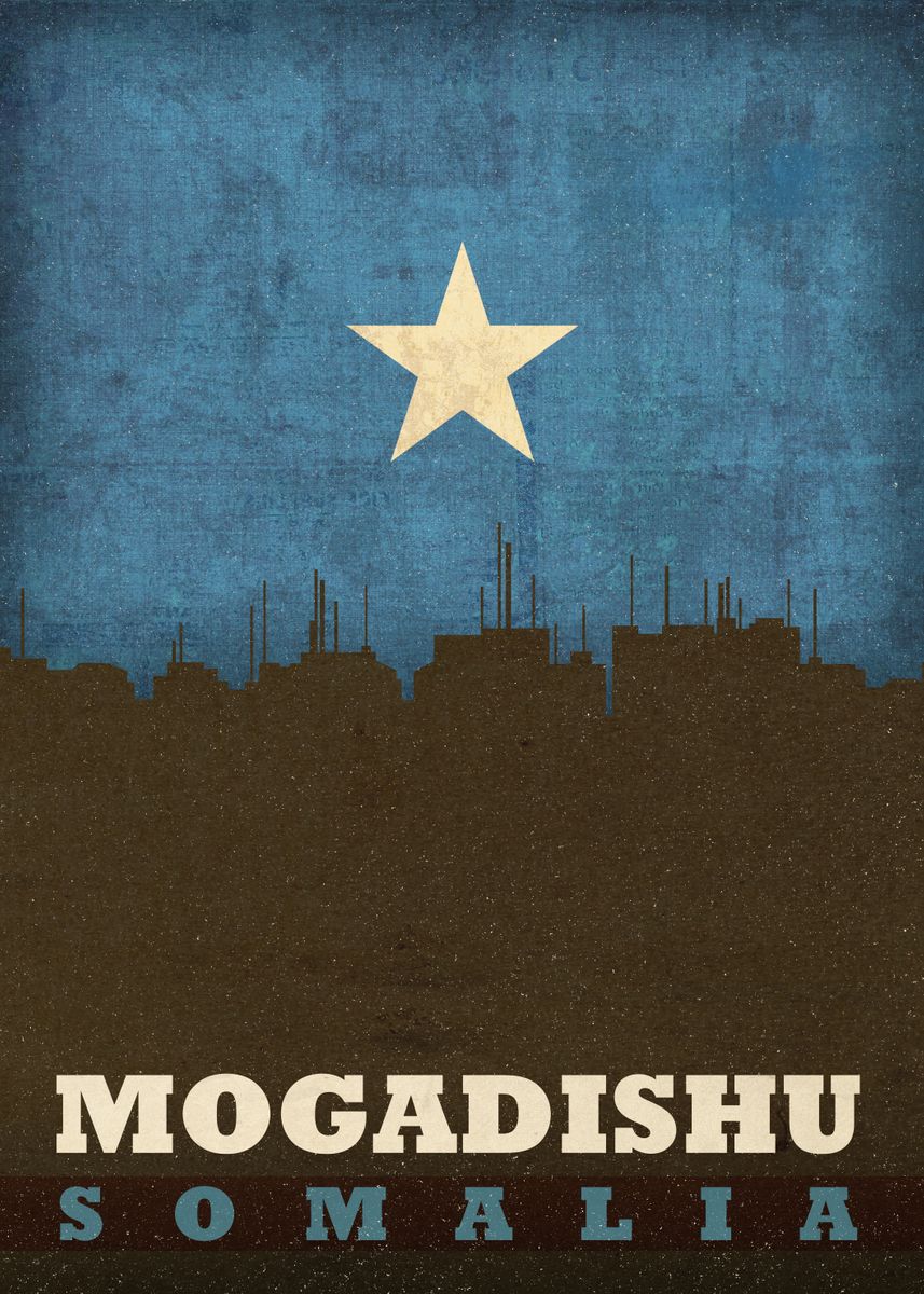 'Mogadishu Somalia Skyline' Poster, picture, metal print, paint by ...