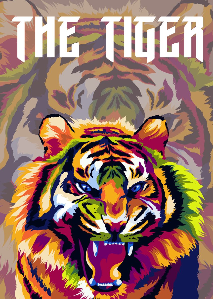 'The tiger ' Poster, picture, metal print, paint by Moch Saiful | Displate