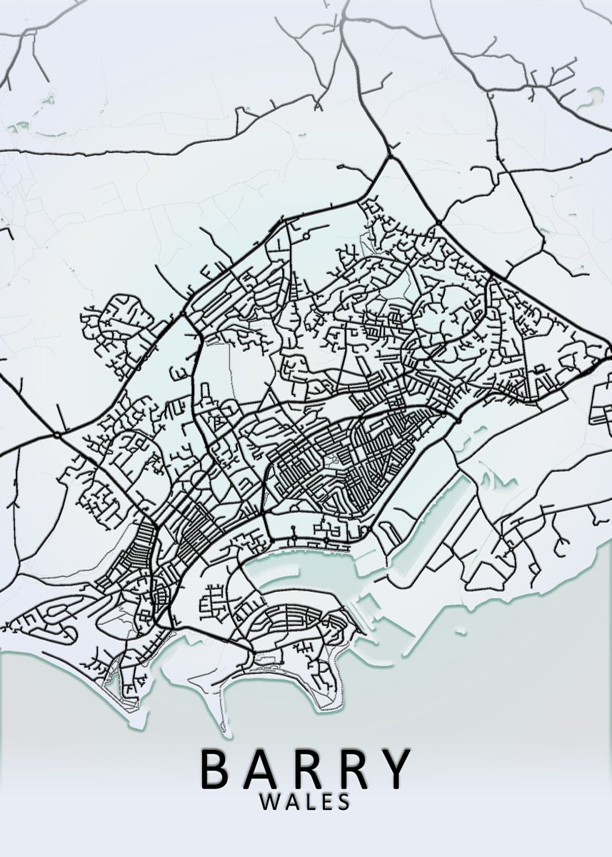 'Barry White City Map' Poster, picture, metal print, paint by City Map ...